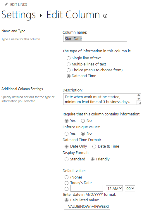 SharePoint List date column default value problems - Microsoft Q&A