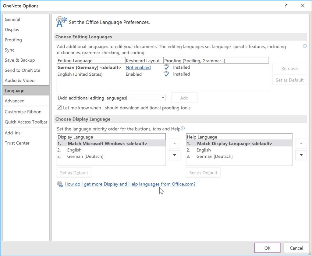 Change the proofing language for a whole Notebook in OneNote ...