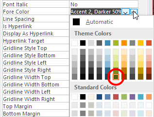 Where is the Dark Green Accent 2 Font in Microsoft Access - Microsoft Q&A