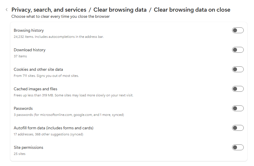 Why does Edge clear all cookies upon closing the browser - Microsoft Q&A