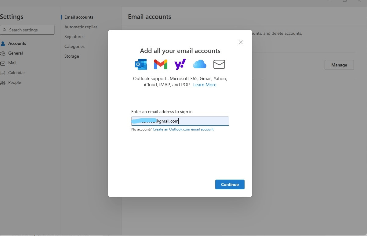 new outlook 365 manual email settings - Microsoft Q&A