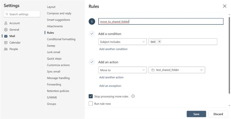 Create Rule to move emails to folders within a shared mailbox - Microsoft Q&A