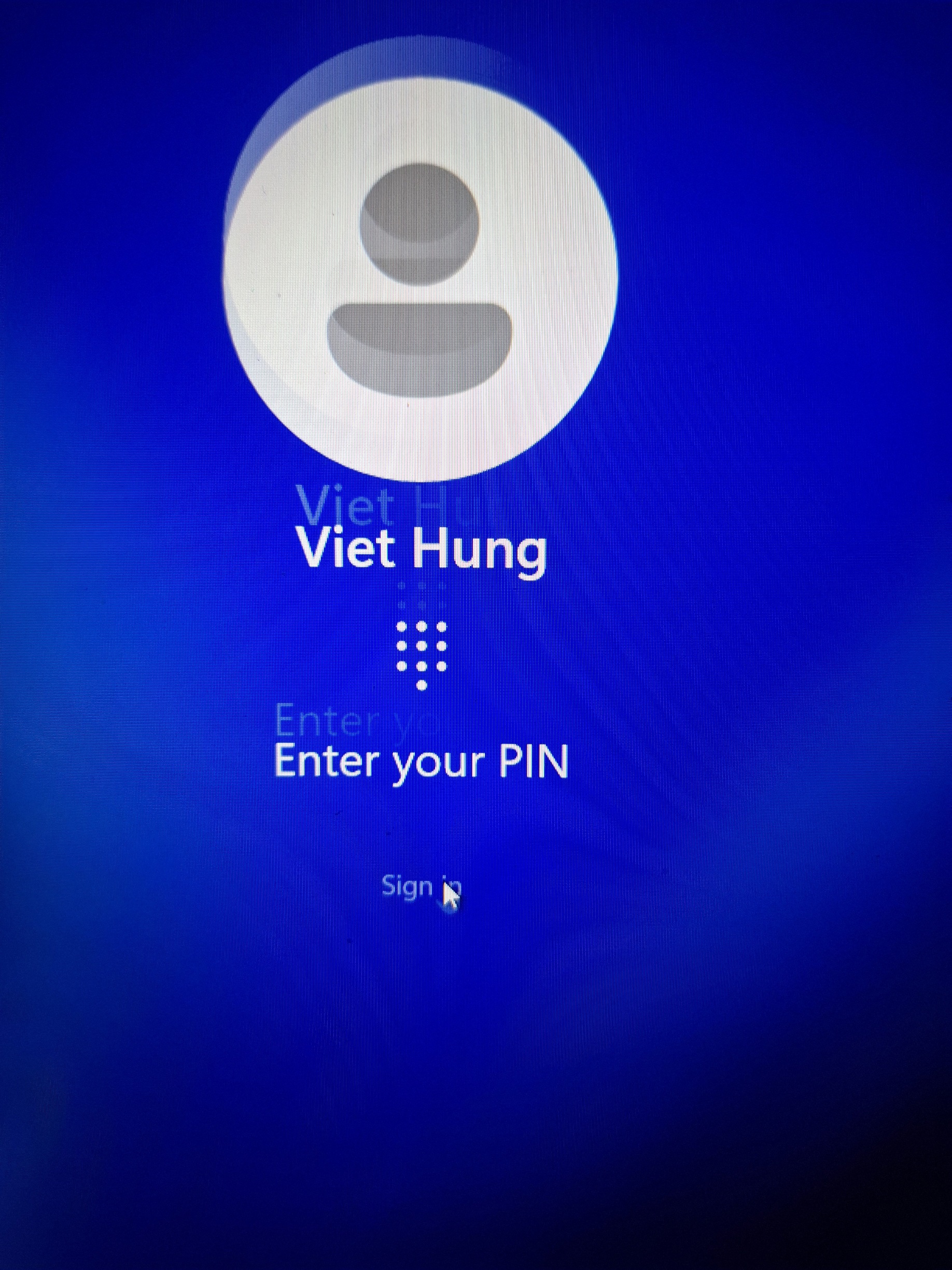 My laptop don't let me enter Pin or something. Whenever I press "sign ...