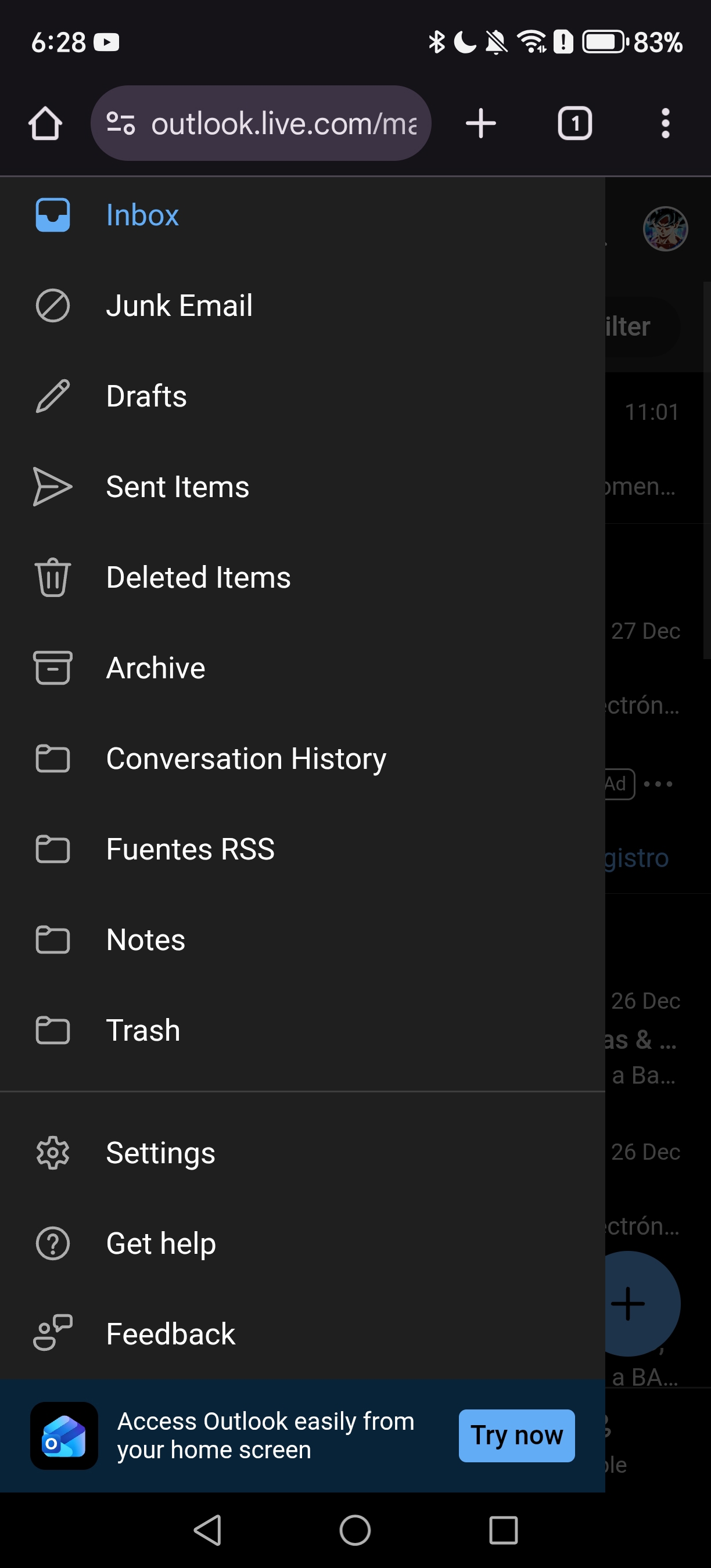 Outlook sale en inglés - Microsoft Q&A