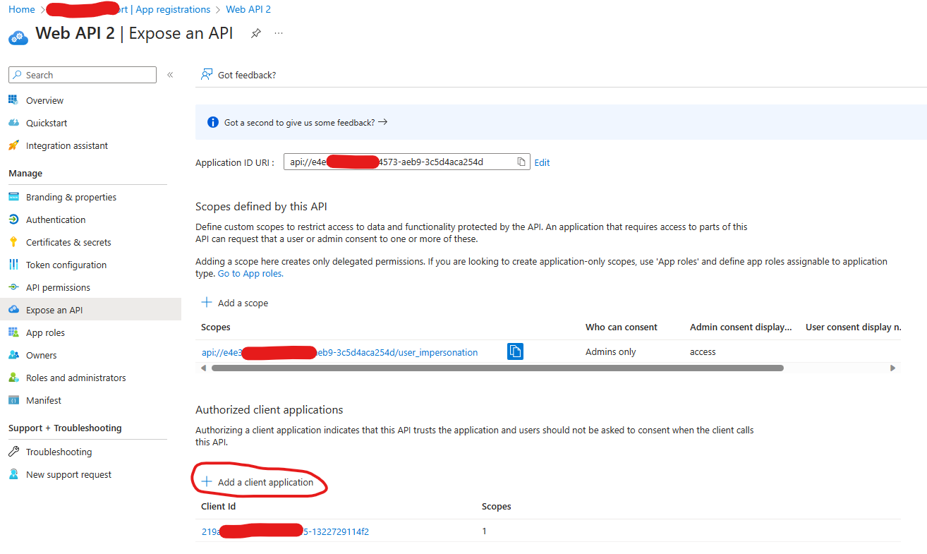 On Behalf of Flow Configuration - Web APP calls Web API which calls Microsoft graph - Microsoft Q&A