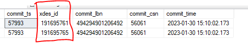 Change Tracking - Multiple xdes_id in table [sys].[dm_tran_commit_table] for the same commit_ts ...