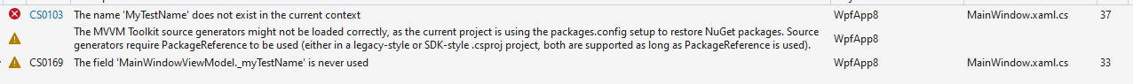 Communitytoolkit 822 With Wpf Net Framework 481 Gets Error The Name Does Not Exist In