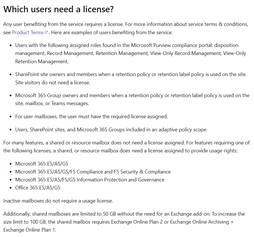 Licensing - Default Retention Label to a SPO Document Library ...