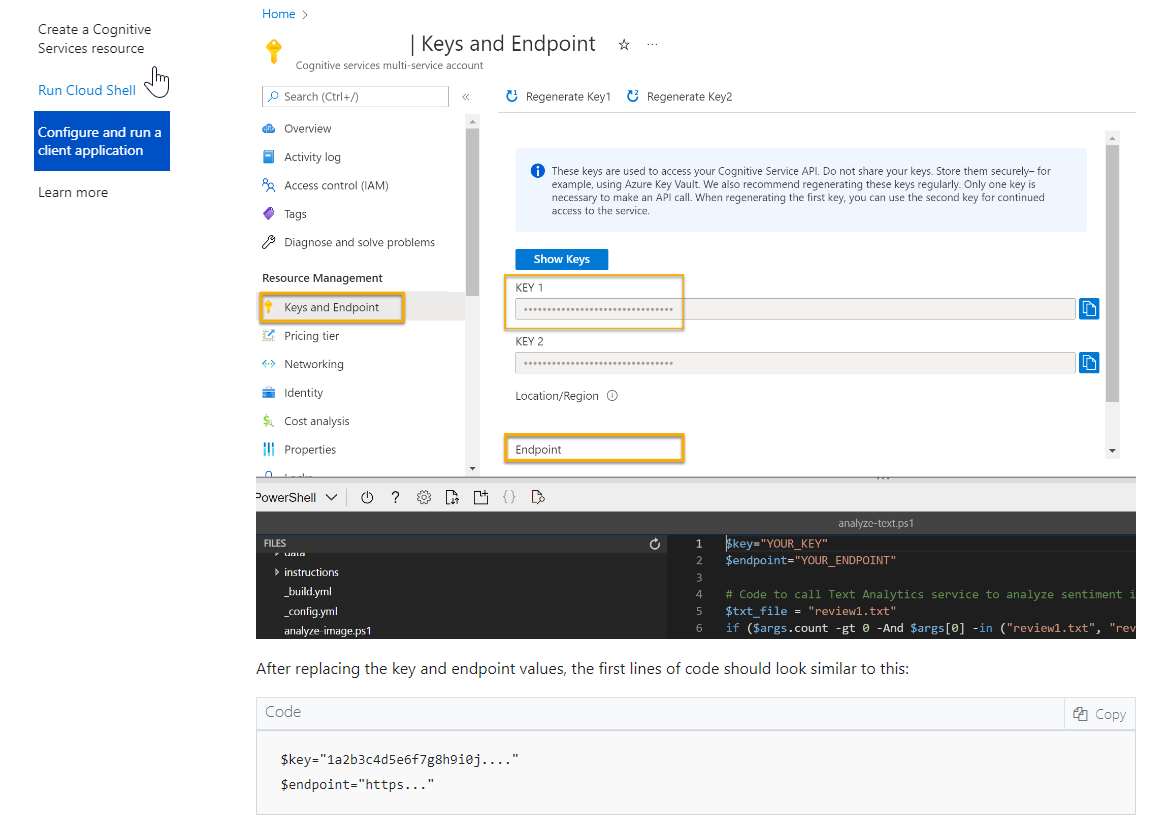Explore text analytics Learn Module giving errors - Microsoft Q&A