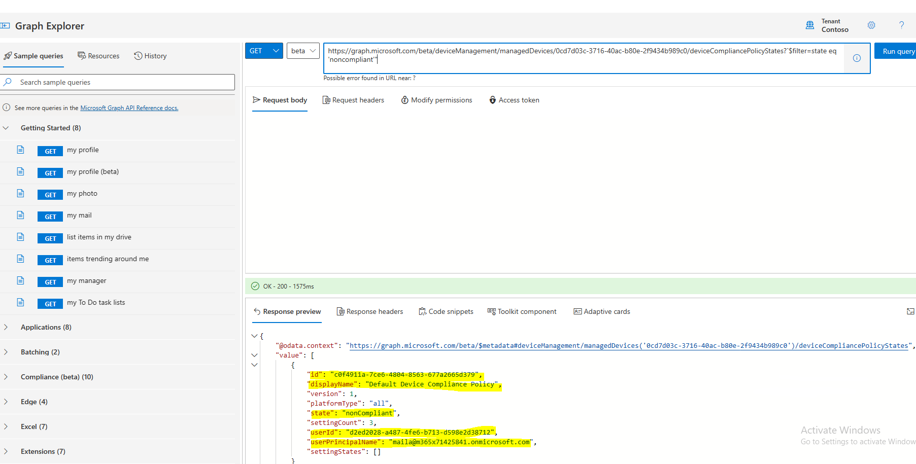 Intune compliance status API integration with Clearpass - Microsoft Q&A