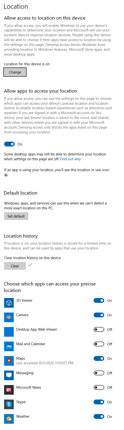 Windows 10 Geolocation not working - Microsoft Q&A
