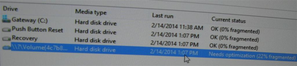 Unknown Volume Seen In Optimize Drive Microsoft Qanda