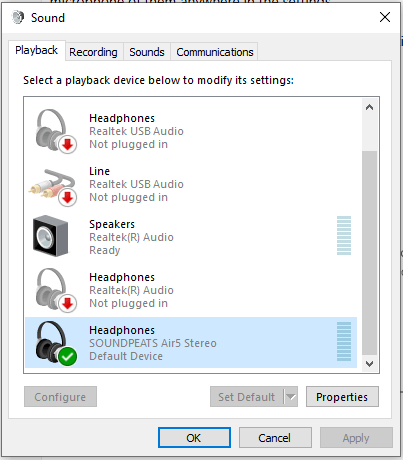 Connecting Wireless earbuds to a PC, only appearing as "connected music ...
