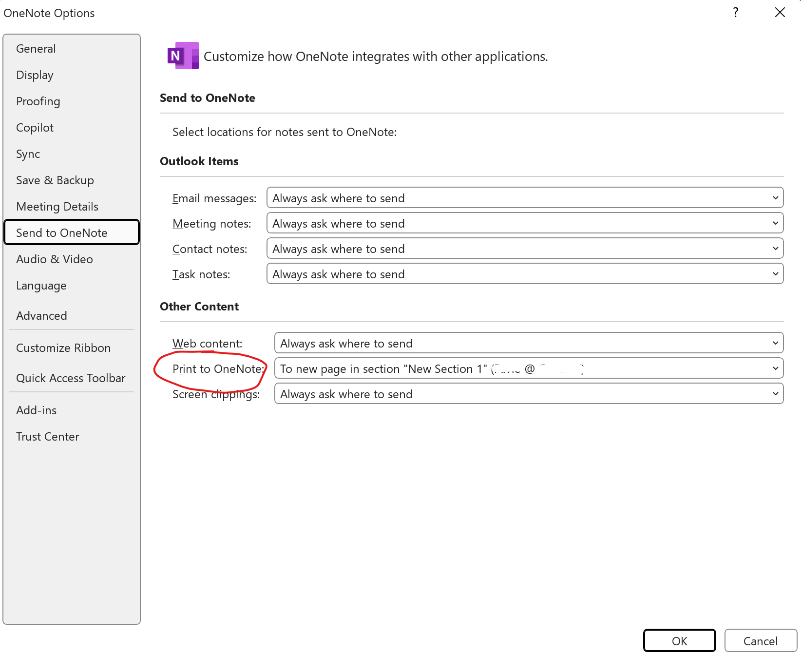 How do I change default printout location for OneNote - Microsoft Q&A