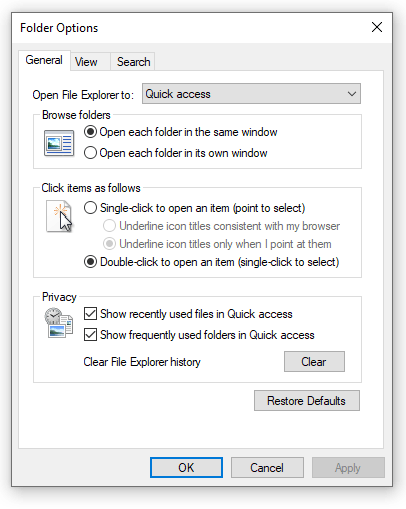 File explorer is blank. Navigation pane shows as active but drop down ...