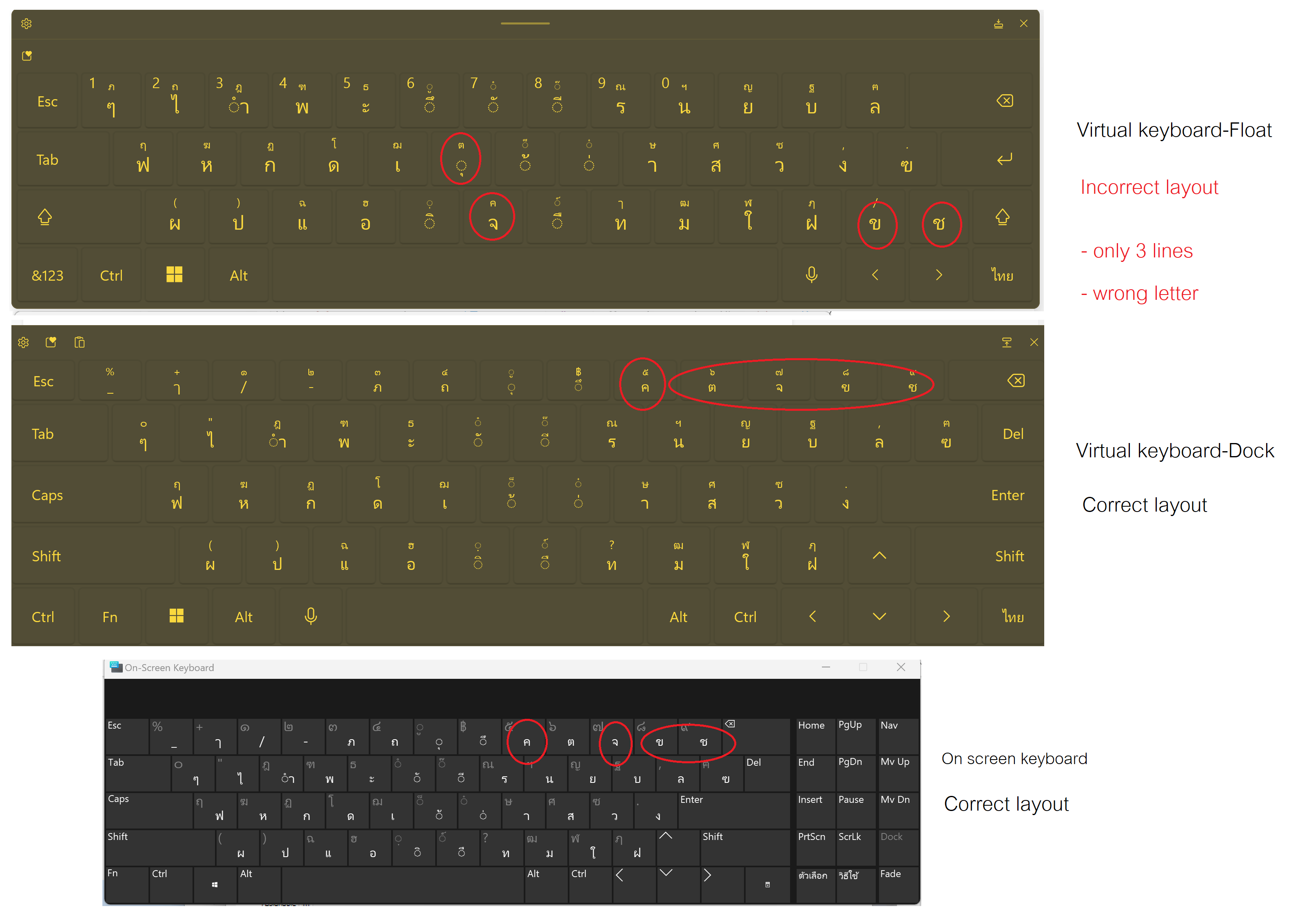 Thai virtual keyboard layout on Windows 11 is not a correct layout ...