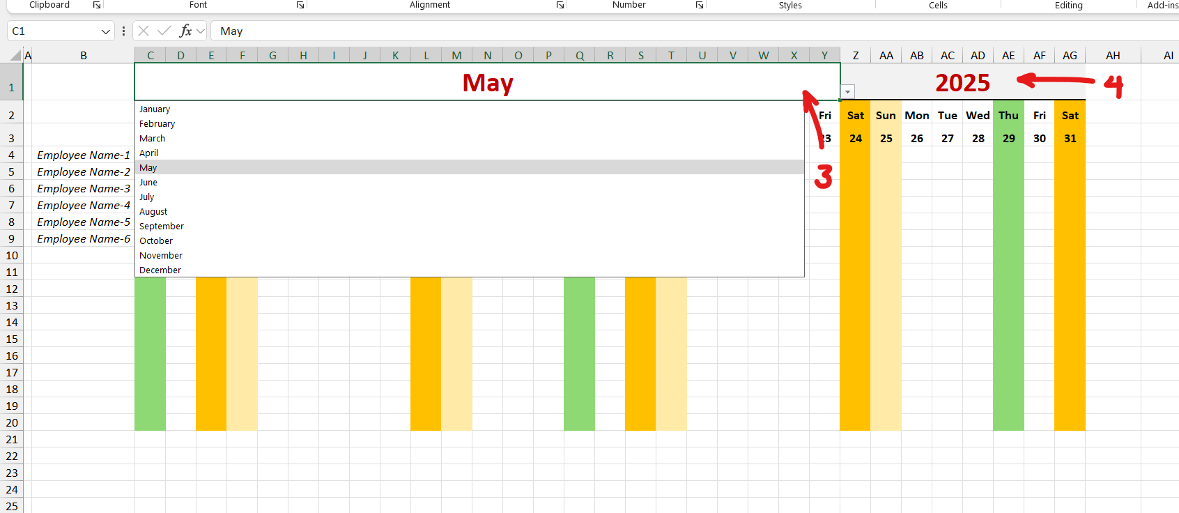 How do I use conditional formatting on a linear calendar? - Microsoft Q&A