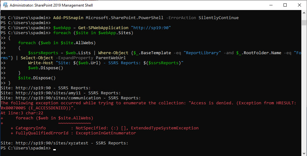Need To Fetch Sites Reports That Uses Ssrs Reports Using Powershell In
