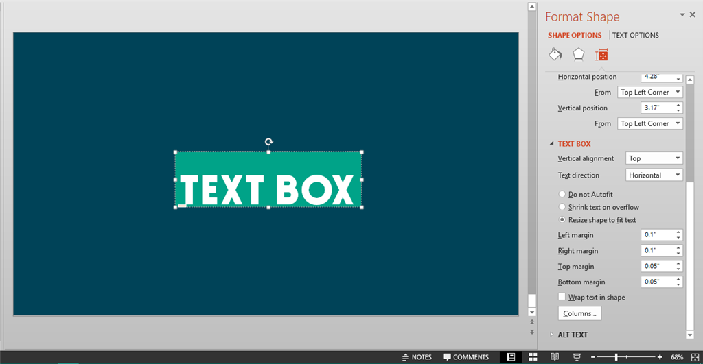 Text box margins - Microsoft Q&A