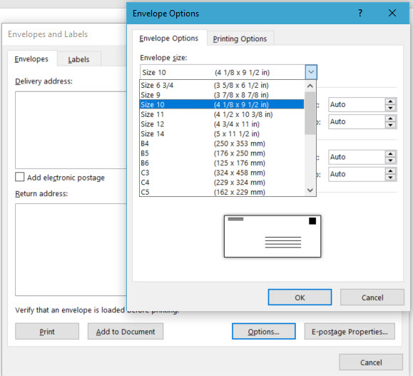 Avery#10 envelope template - to download - Microsoft Q&A