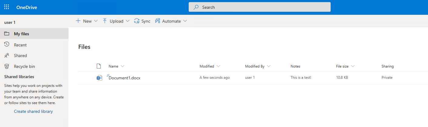 OneDrive columns - Microsoft Q&A