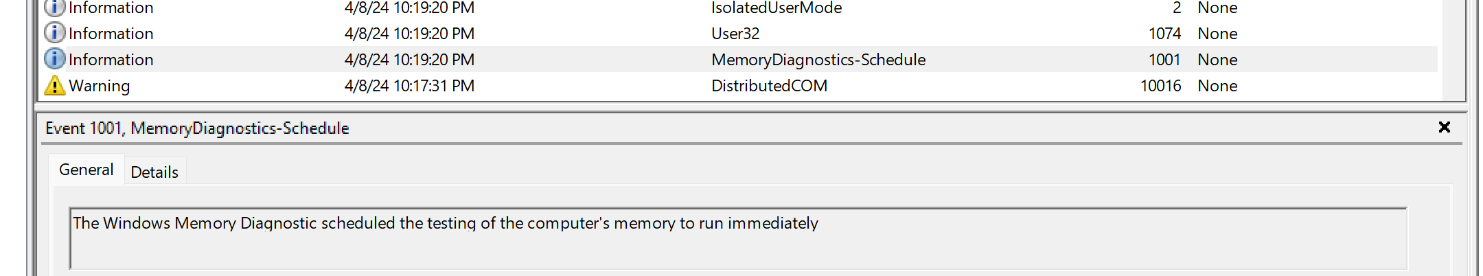 I can't find windows memory test results - Microsoft Q&A