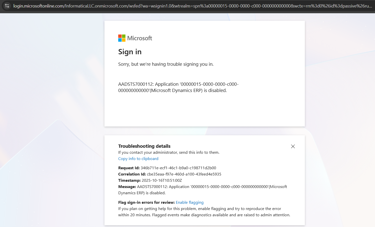 Unable to access dynamics finops endpoint in the browser - Microsoft Q&A