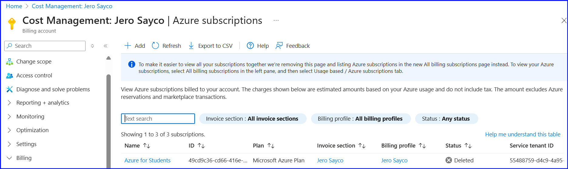 Azure for Students deleted - Microsoft Q&A