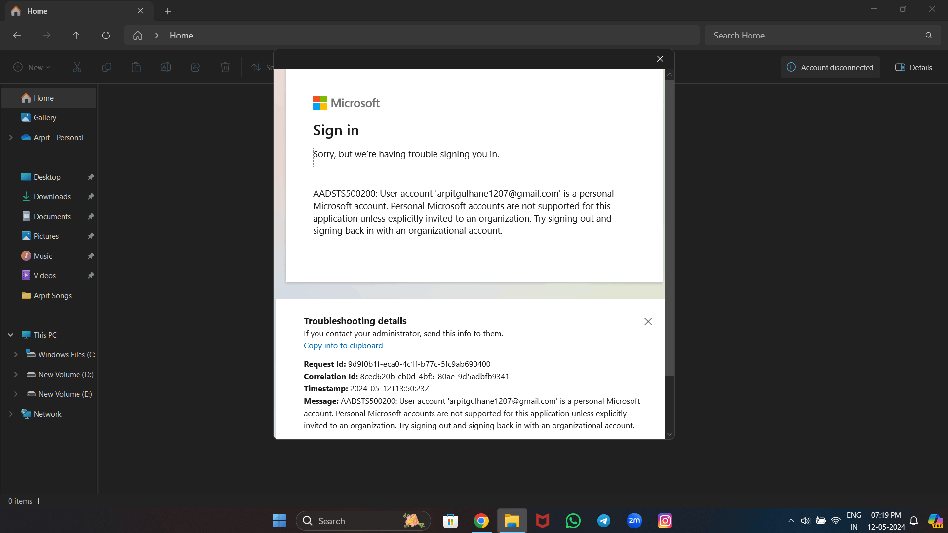 Microsoft Account Sign In Blank White screen Issue - Microsoft Q&A