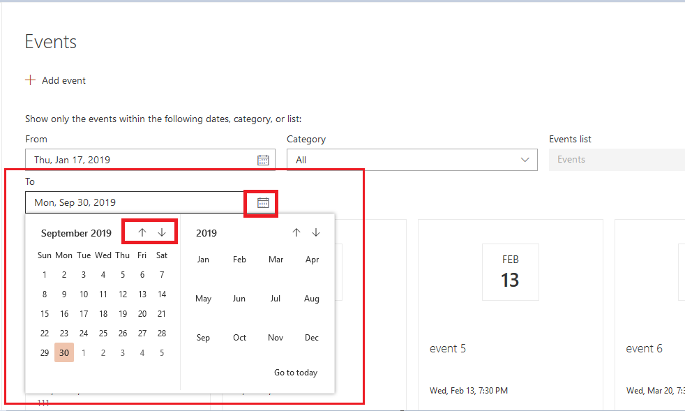 Sharepoint Modern Events webpart - Date Range Changes - Microsoft Q&A