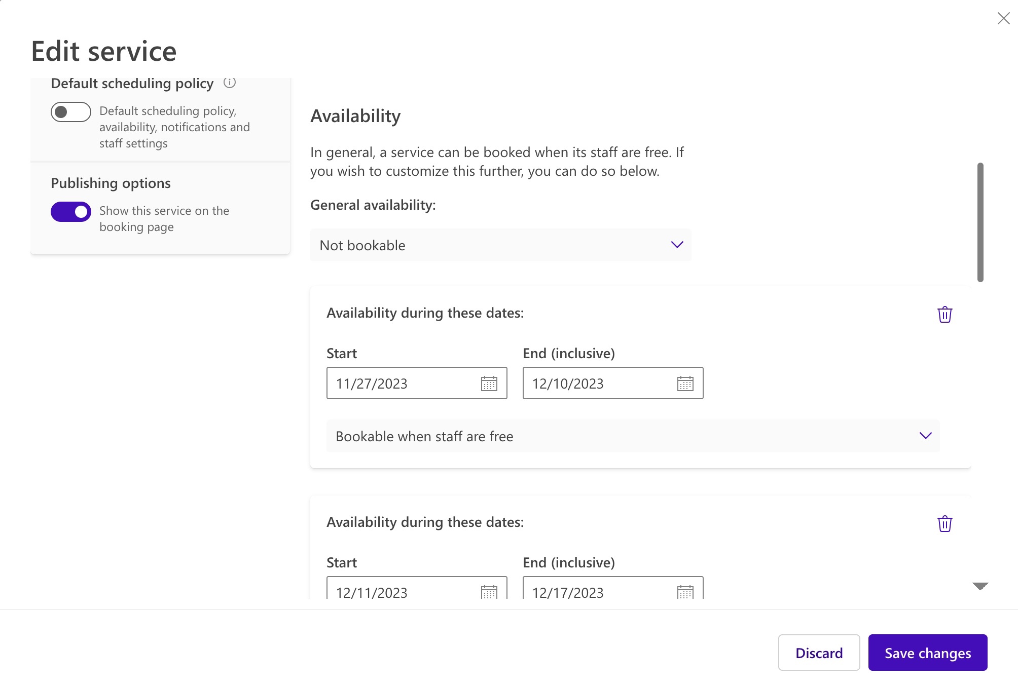 How to resolve Bookings availability issue when staff is assigned to service? - Microsoft Q&A