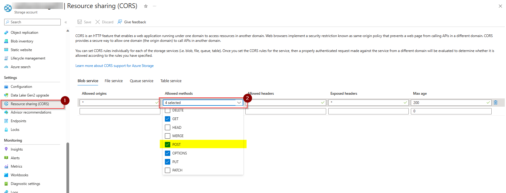 [Azure AI Studio] Chat Playground Error when adding Blob Storage as data source: We couldn't ...