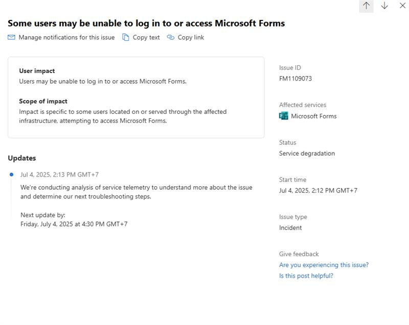 I'm can't seem to open a Microsoft Form landing page. How do I see the input? - Microsoft Q&A