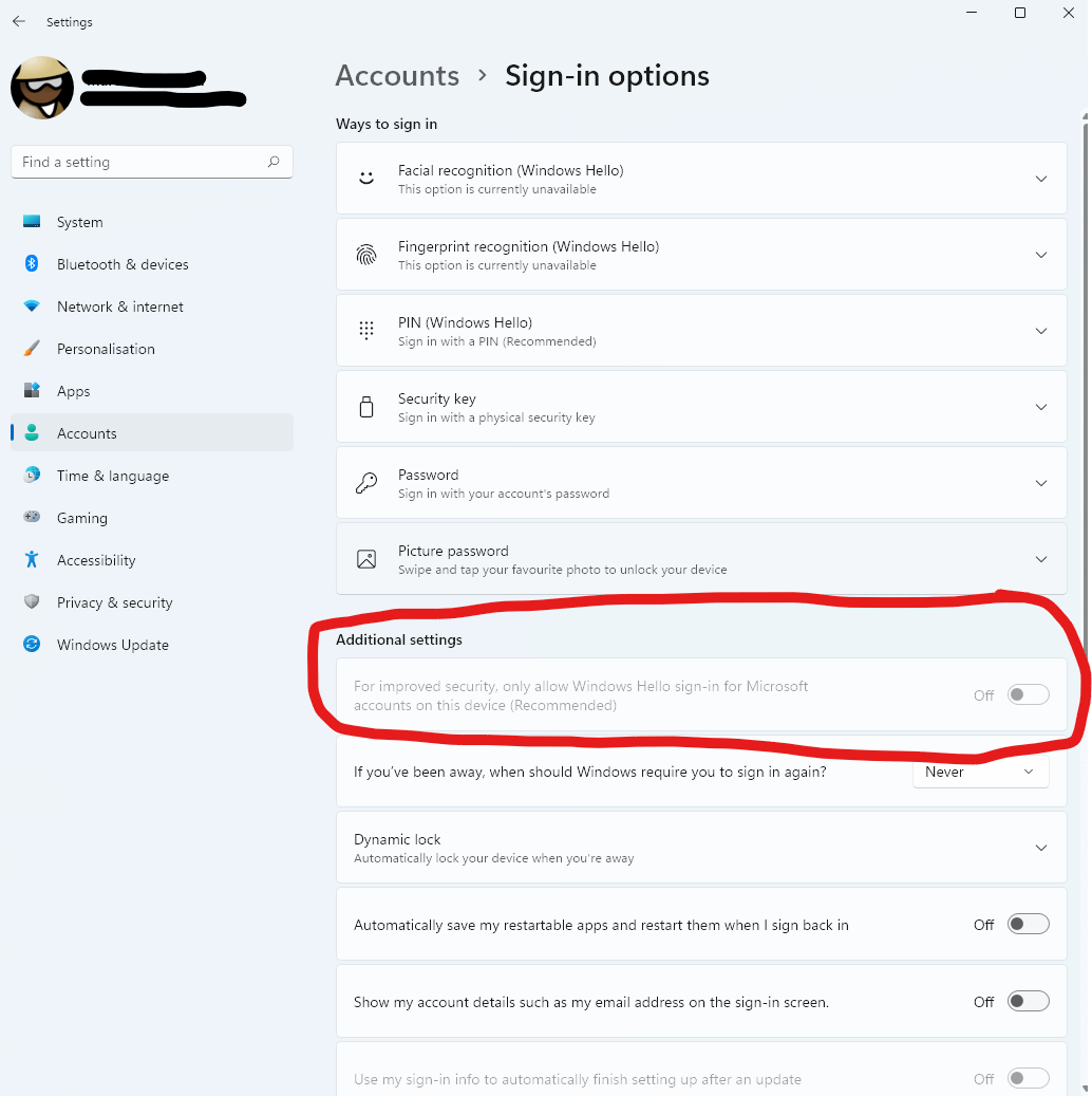 How to disable Windows Hello in Windows 11 - Microsoft Q&A