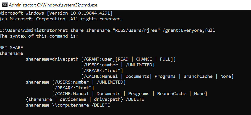 Windows 11 I can share some folders using everyone but when sharing my ...