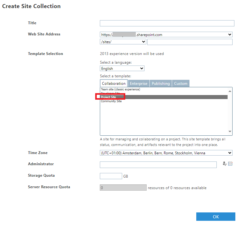Migration of SharePoint Project Site online to the same tenant ...