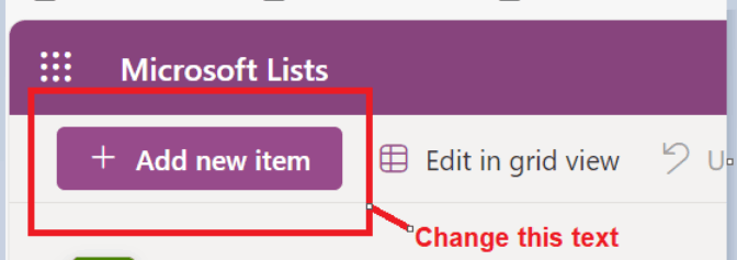 How to change the text for "+ Add New Item" to something different ...