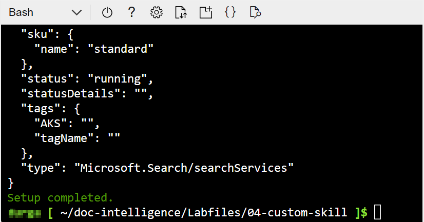 Cannot provision service 'enrichedcognitivesearch' running doc-intelligence/Labfiles/04-custom ...
