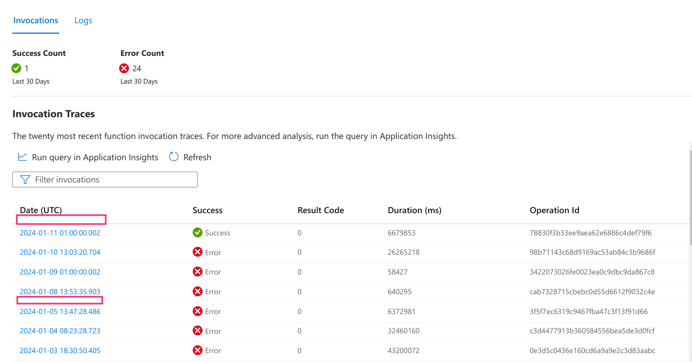 Issues when running timer-triggered Azure Function - Microsoft Q&A Issues when running timer-triggered Azure Function - Microsoft Q&A