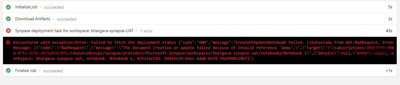 Need help on template-parameters-definition.json to override the parameters in notebook present ...