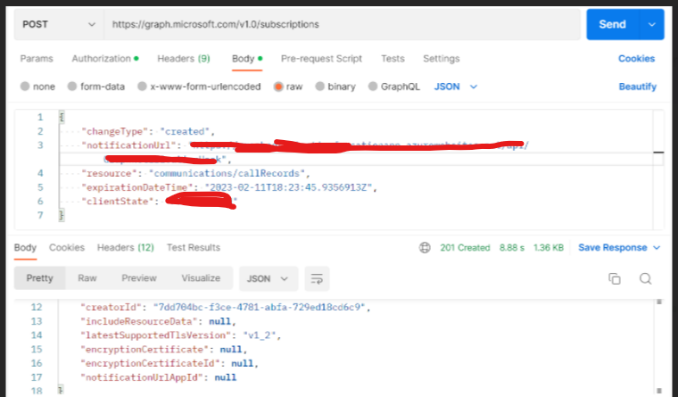 getCallRecord webhook for change notifications receives no data - Microsoft Q&A