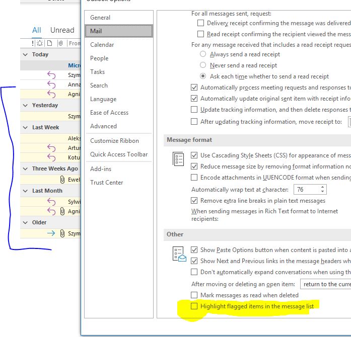 Yellow highlight of emails in Outlook 365 Pro Plus - Microsoft Q&A