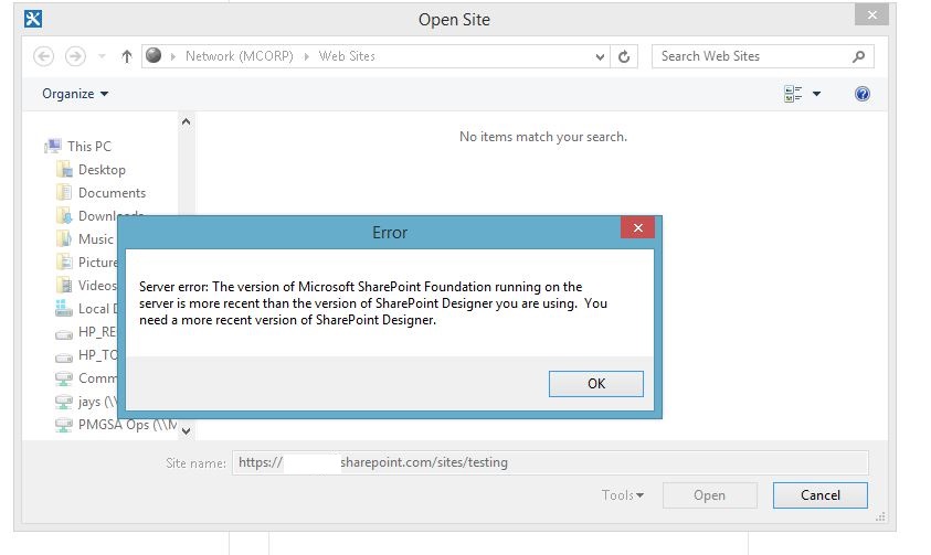 Sharepoint Designer 2013 - No longer working - Microsoft Q&A