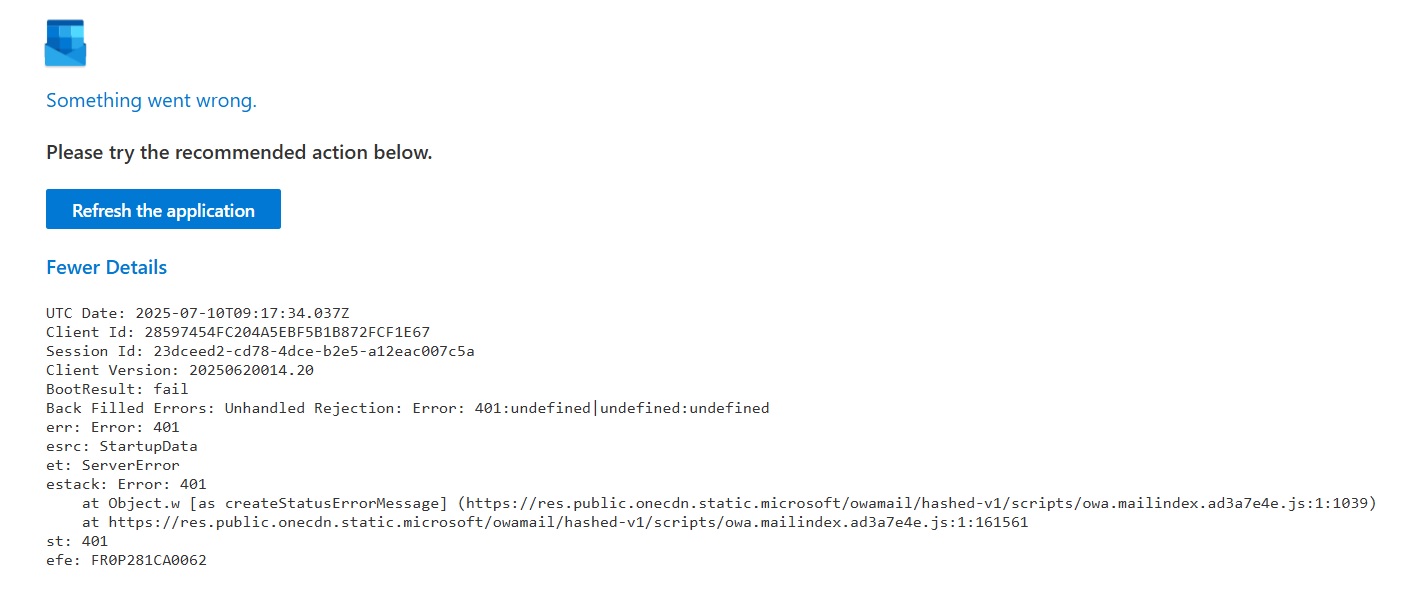 Something went wrong to my account, only for my emails, (on pc and ...