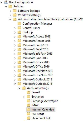 Internet Calendar GPO - Microsoft Q&A