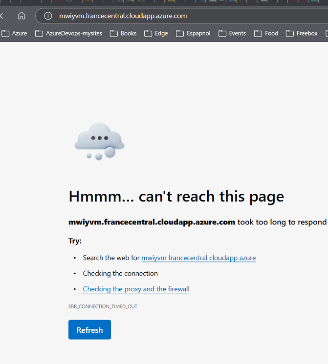 Can't acces Azur VM after succesful infra creation according to "Create ...