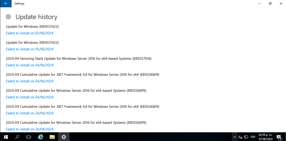 Mi Windows server 2016 Versión 1607 No actualiza se queda en 0% ...
