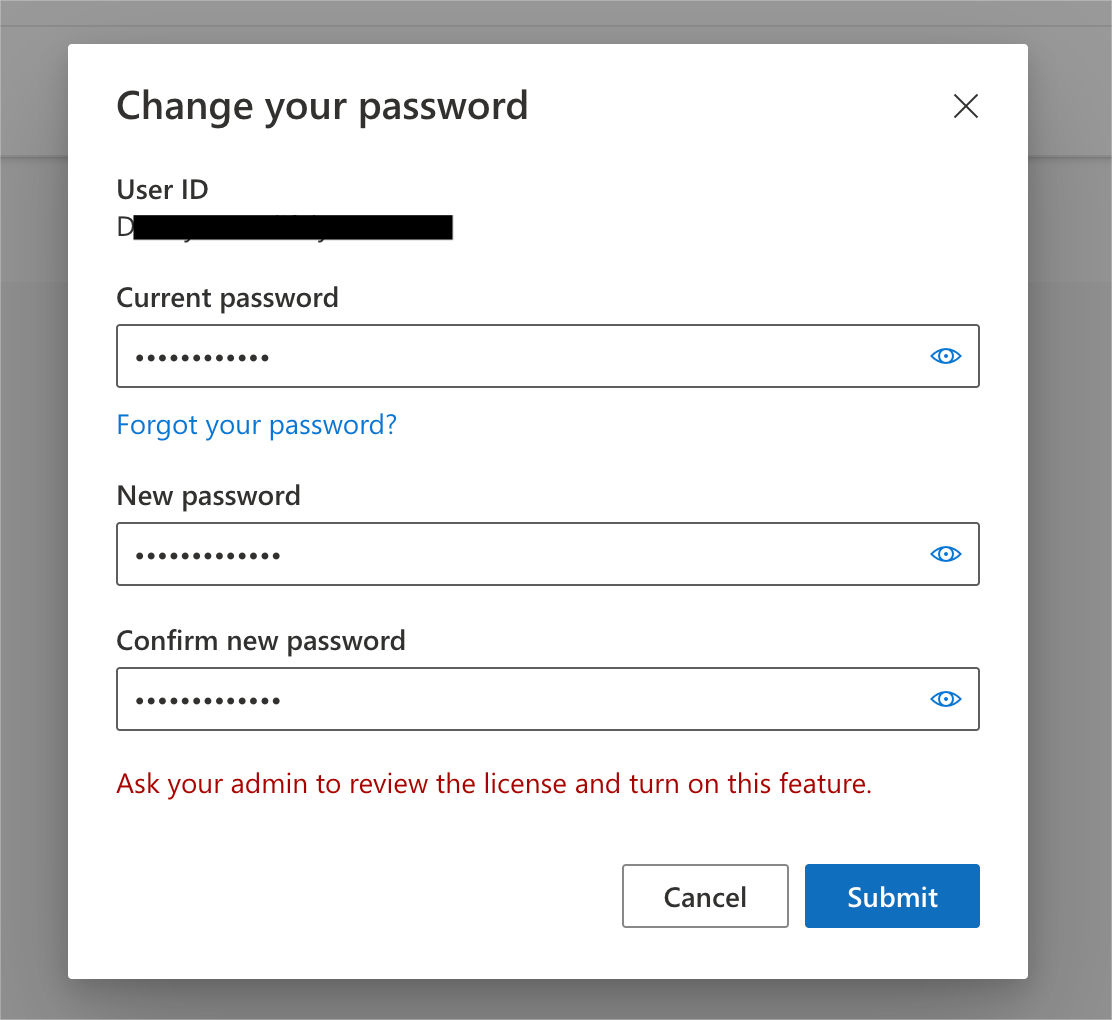 Unable to change Microsoft office 365 password - Microsoft Q&A