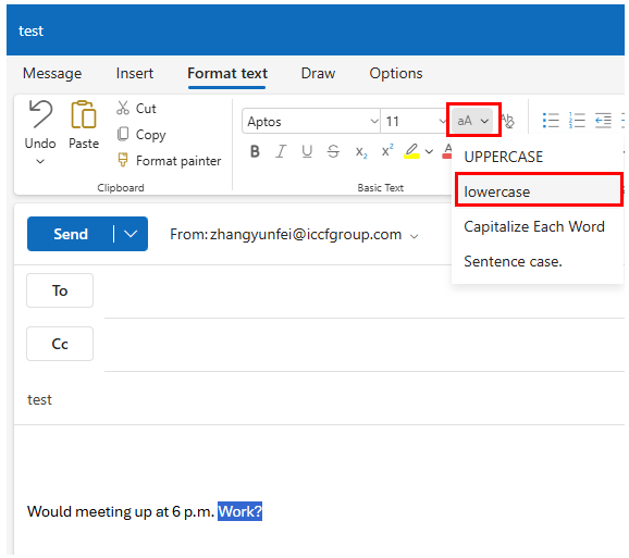 Outlook is capitalizing the first letter of words following ...
