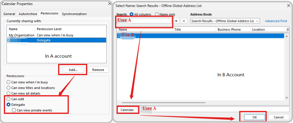 Outlook 2019, permissions given on calendar but they just don't work - Microsoft Q&A